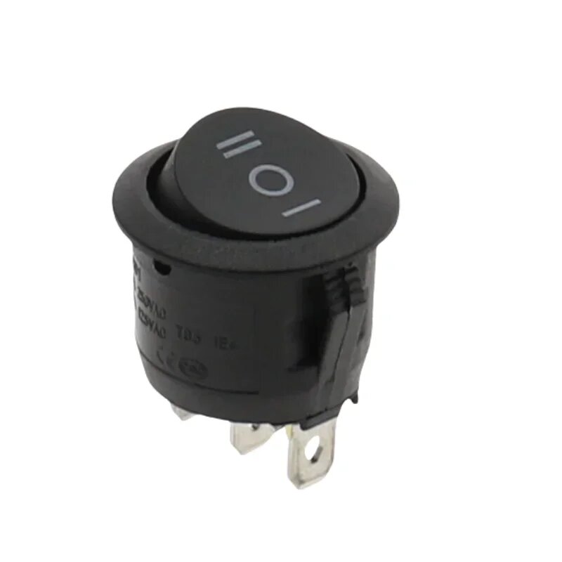 1 шт, 220 В, круглый кулисный переключатель SPDT ON-OFF KCD1-105, белый, черный, красный, AC 250 В/6 А, 125 В/10 А, тумблер, 2 контакта