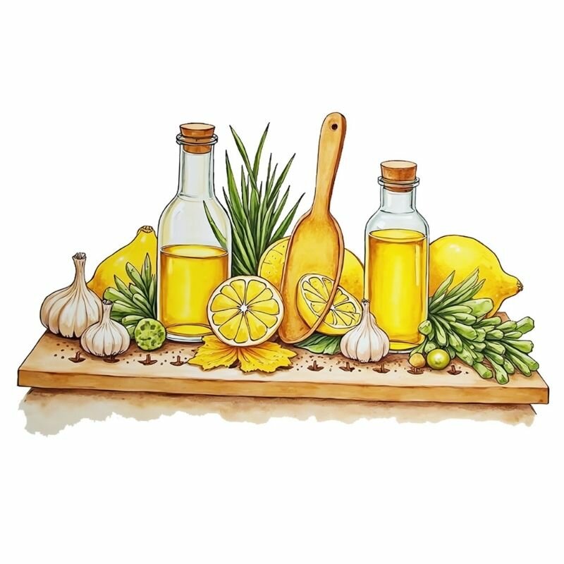 Водостойкая наклейка "Лимон и мед"