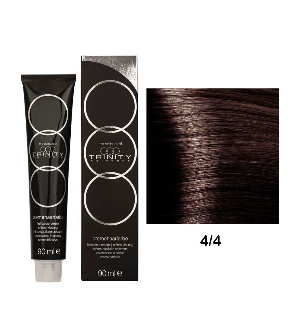 Trinity COT Тринити Стойкая краска с кератином 90 мл - COT 4/4 mittelbraun rot Коричневый медный
