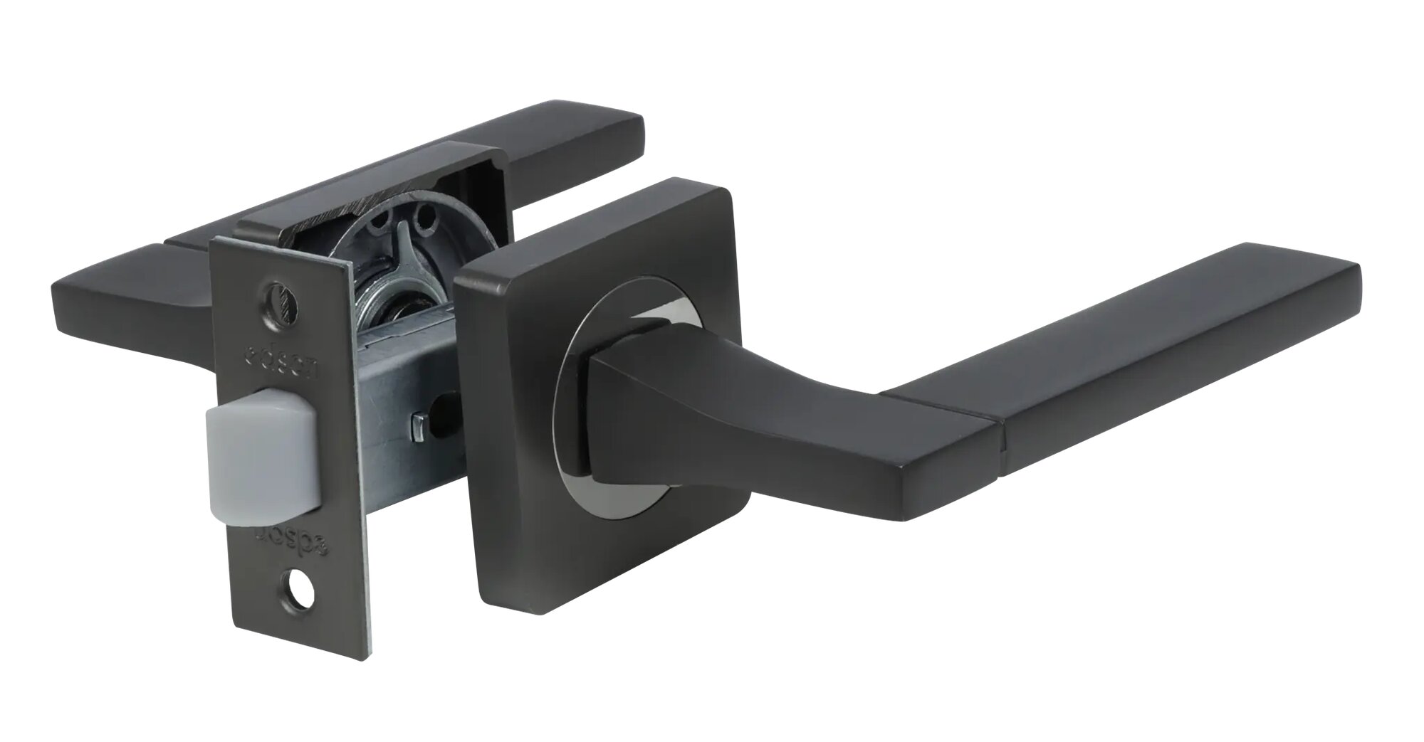 Комплект дверных ручек на розетке Edson P15Q3 без запирания цвет графит