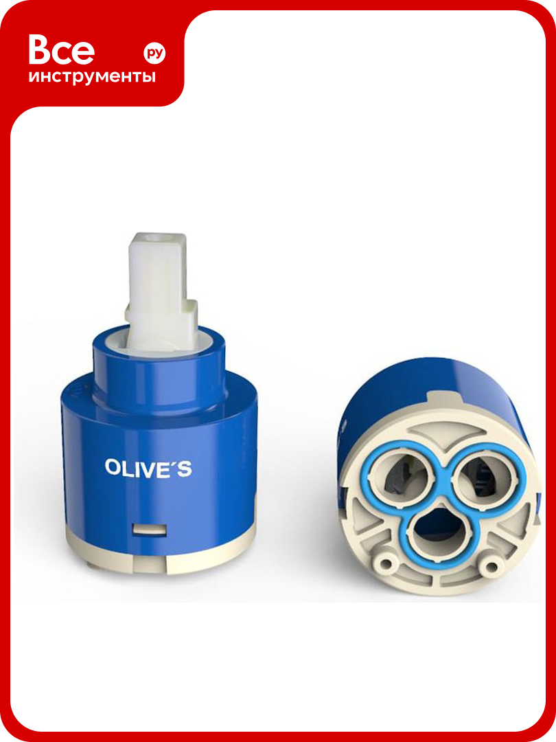 Картридж OLIVE'S ECO OL 35D-1BL для однорычажных смесителей: термостойкие материалы, угол поворота 90°, дисковая конструкция, надежность и долговечность
