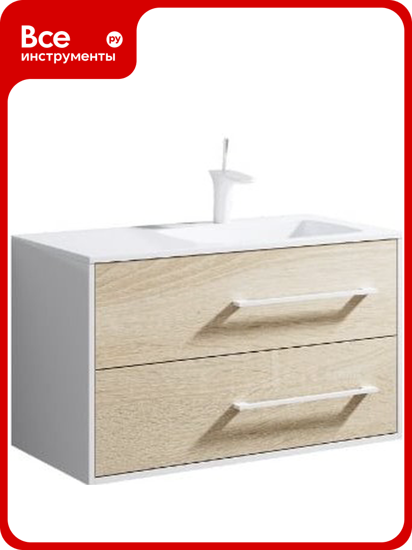 Подвесная тумба AQWELLA Майами для раковины правая, 91см, дуб сонома Mai.01.09, R, 91см,