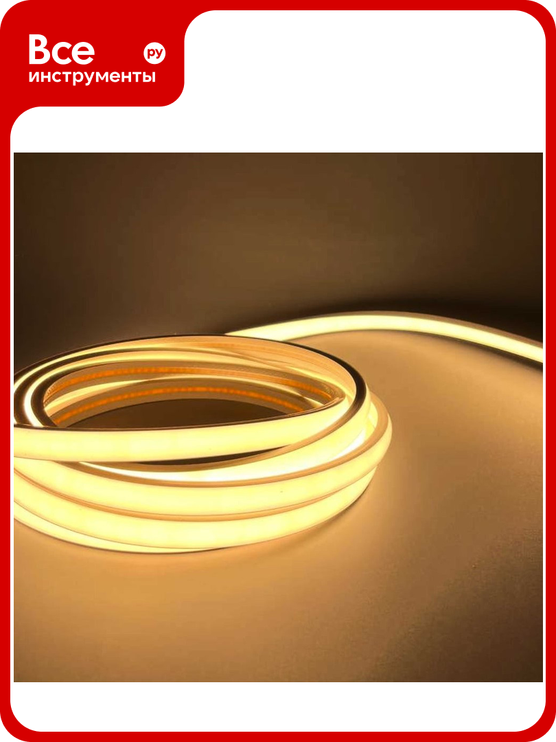 Светодиодная лента Geniled для бани и сауны 5 метров 3000К термостойкая в силиконе 24v 03569, идеально