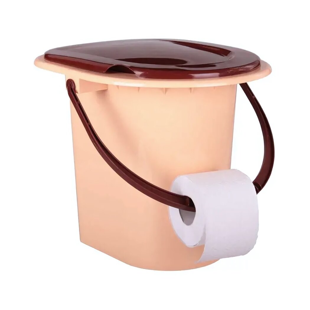 Ведро-туалет с крышкой и съемной ручкой, 13 л, пластик, для дачи и кемпинга