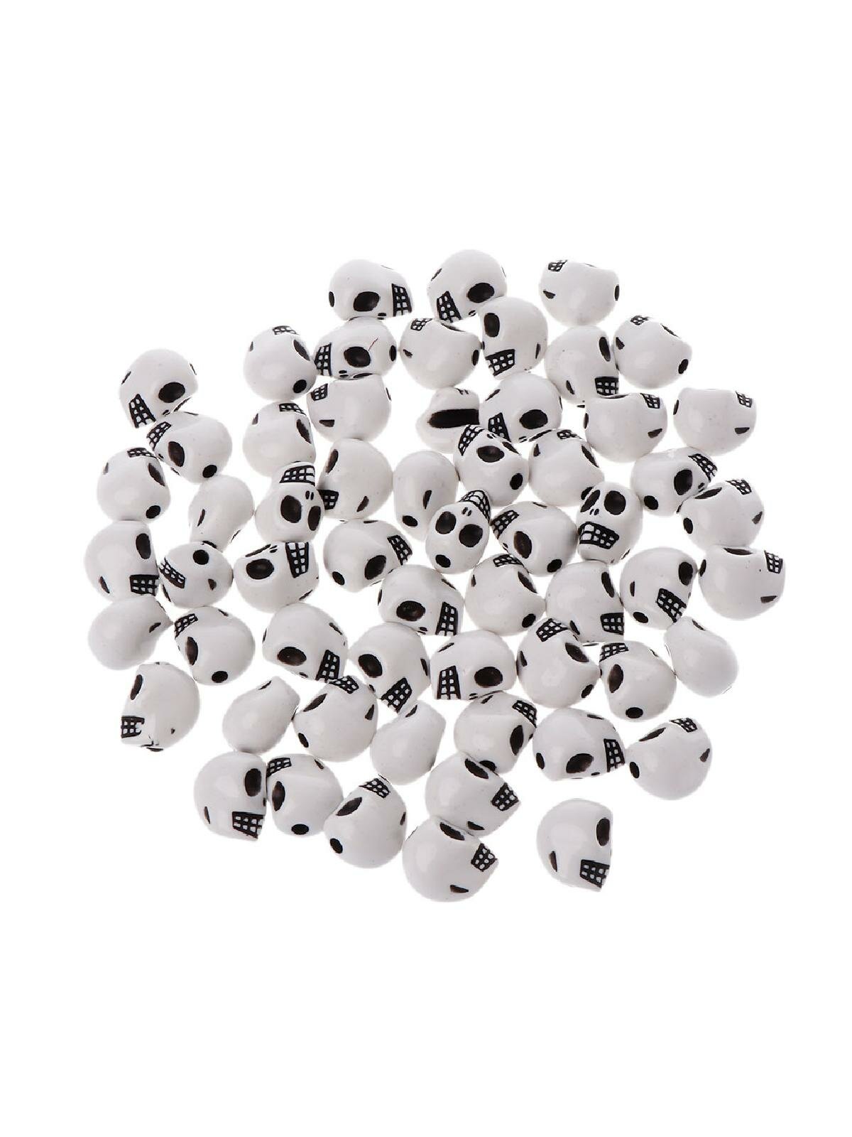 60шт Череп для Головы Свободные Бусины Для Браслета Ожерелье DIY Изготовление Очаровательных Ювелирных Изделий