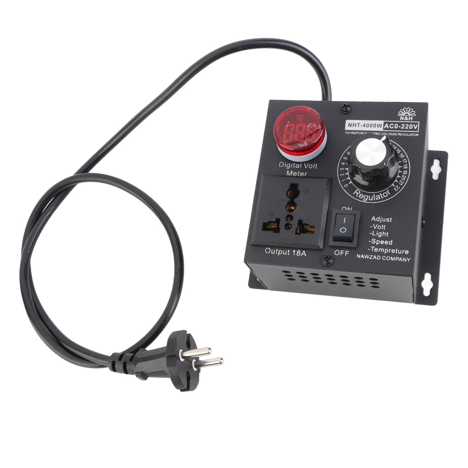 Компактный регулятор напряжения мощностью 4000 Вт, портативный, с регулировкой скорости, температуры и яркости. Диммер с регулировкой яркости.