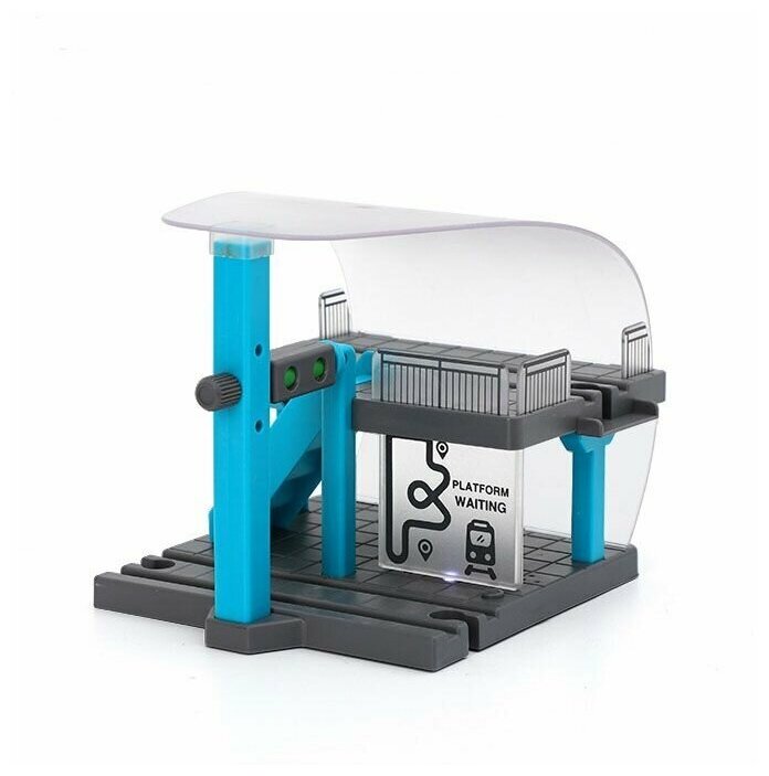 Железнодорожная двухуровневая станция со светом и звуком для детской деревянной железной дороги