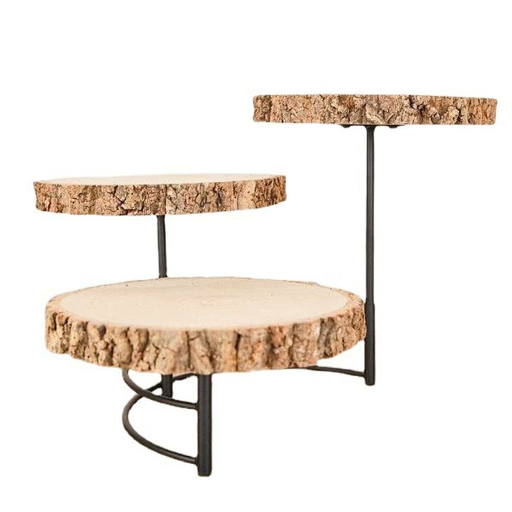 Деревянный поднос для торта, 3-х уровневое сервировочное блюдо XYG