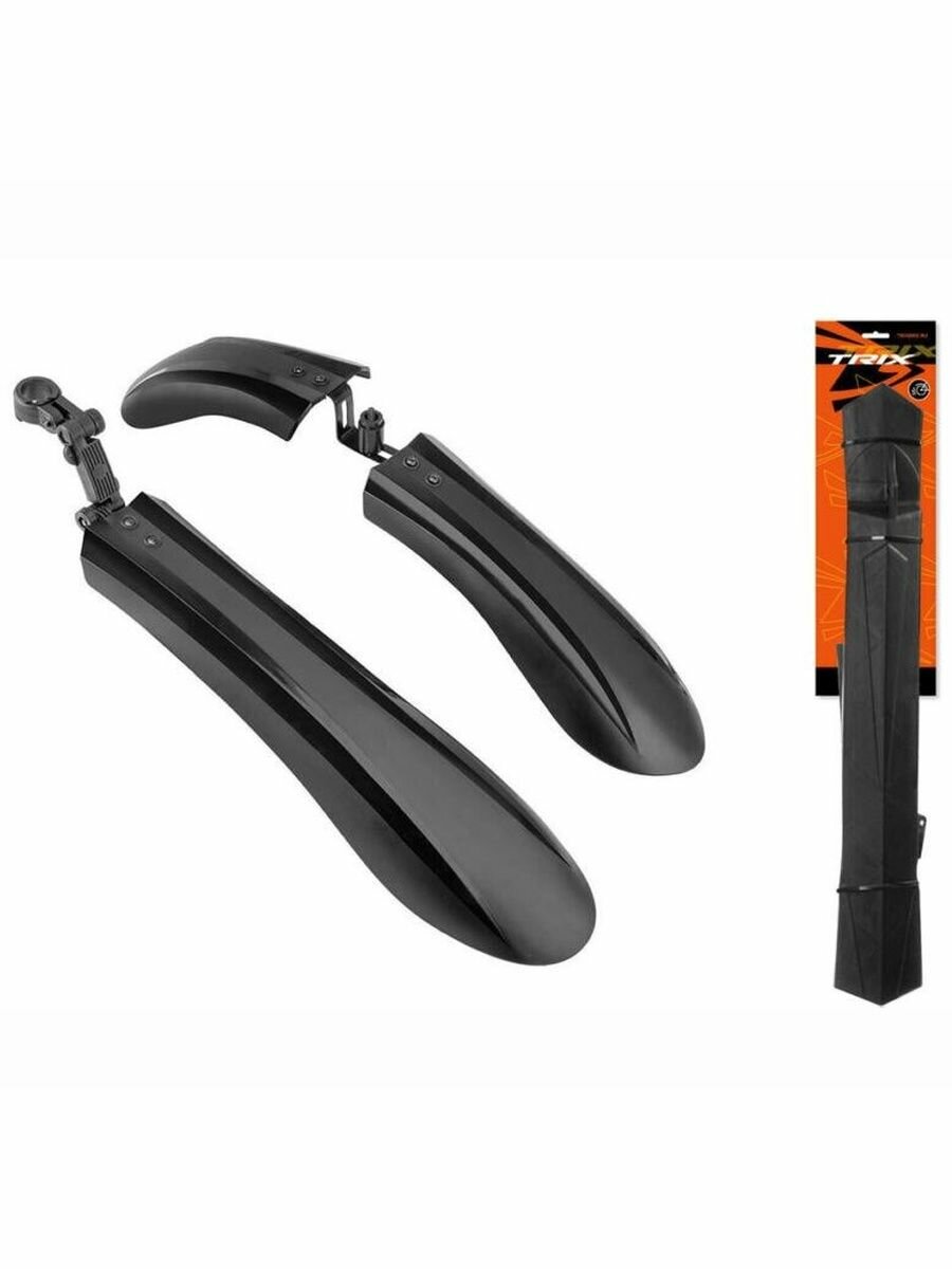 Велокрылья TRIX XGNB-062-3, быстросъемные, пластик, чёрные, 24"-26", комплект