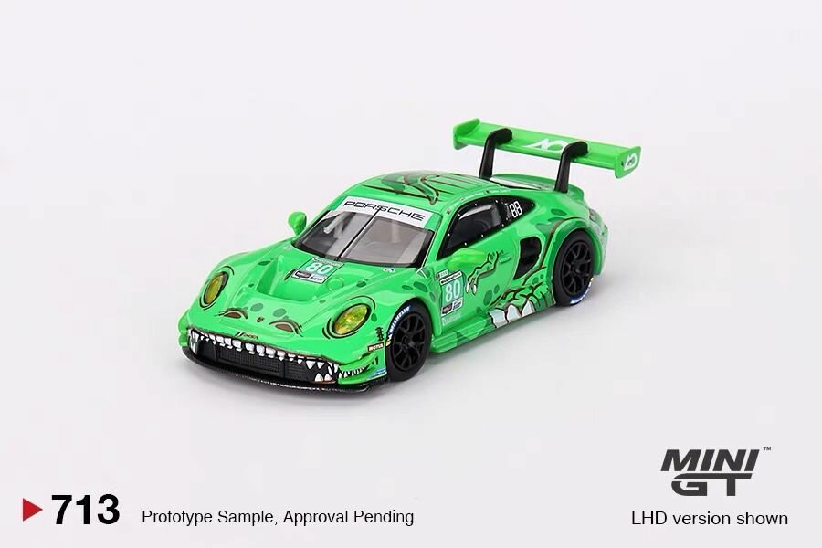 Машинка TSM Mini Gt 1/64 #713 Porsche 911 GT3 R #80 GTD AO Racing 2023 IMSA Sebring 12 Hrs Die-cast Alloy Car Model Collection Children Gifts