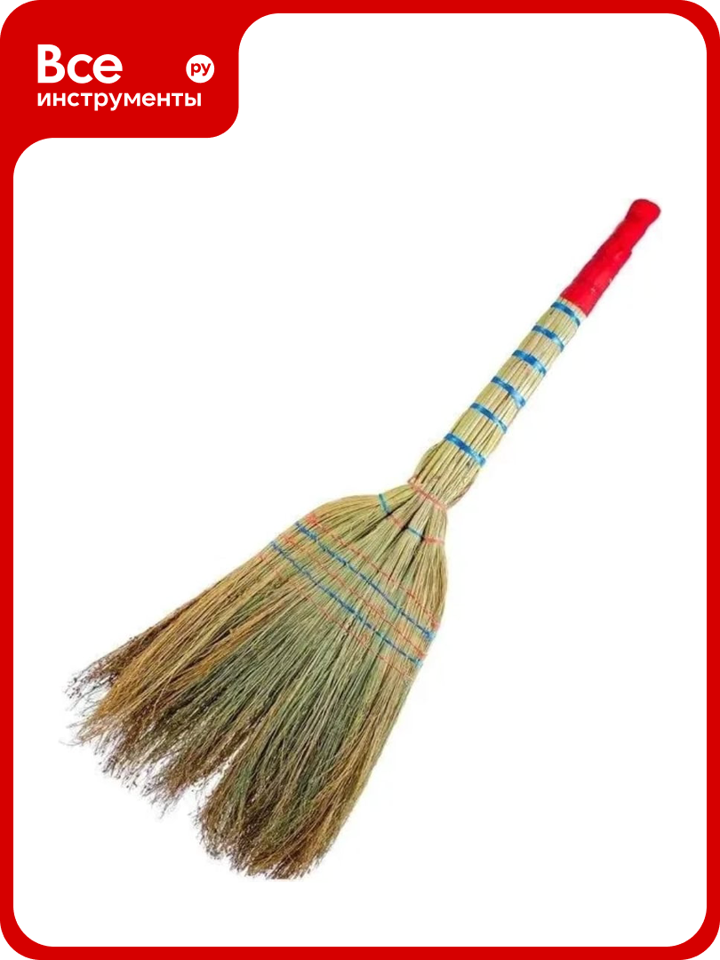 Веник 5-и прошивной IMPERA люкс, ручка в пленке, сорго, сборки среднего
