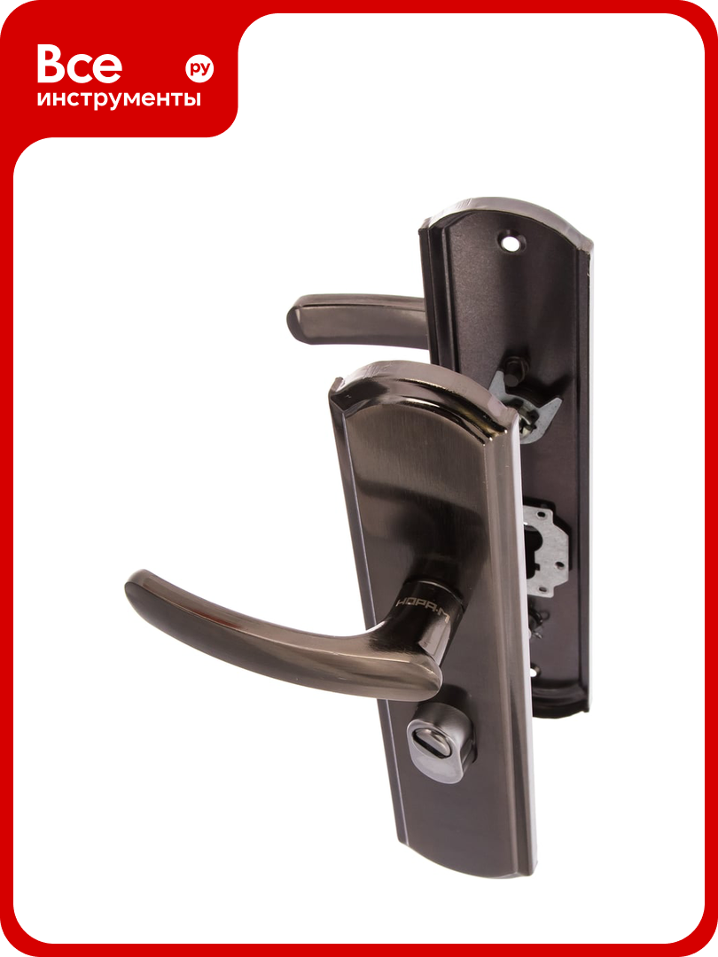 Дверная ручка на планке нора-м 200-68 мм левая, мат. хром/черн. никель 5550