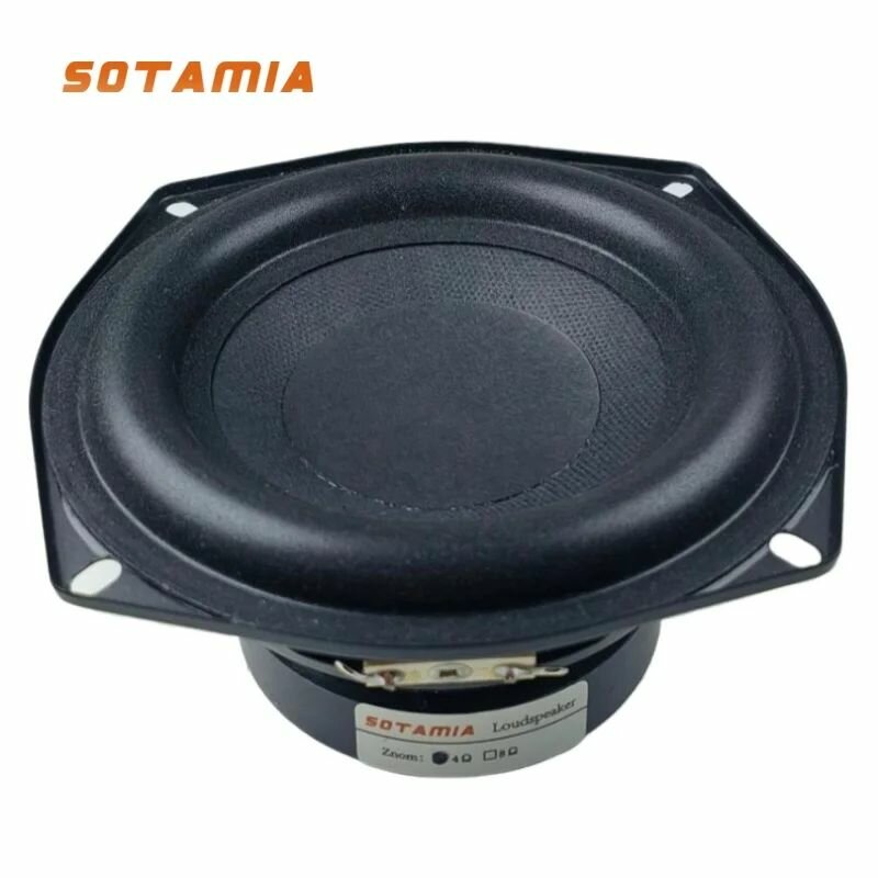 SOTAMIA 1Pcs 5,25-дюймовый Динамик сабвуфера 4 Ом 50 Вт Super Bass Домашний музыкальный динамик DIY Hifi Книжная полка Аудио