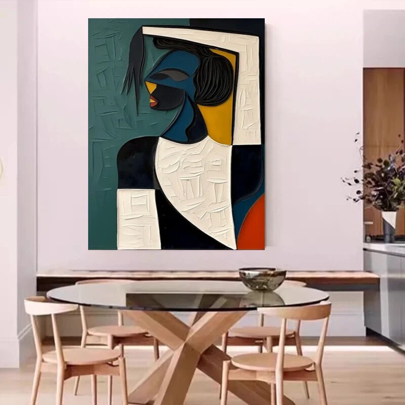 Абстрактная картина маслом золотисто-синяя, A, 70x100cm no frame