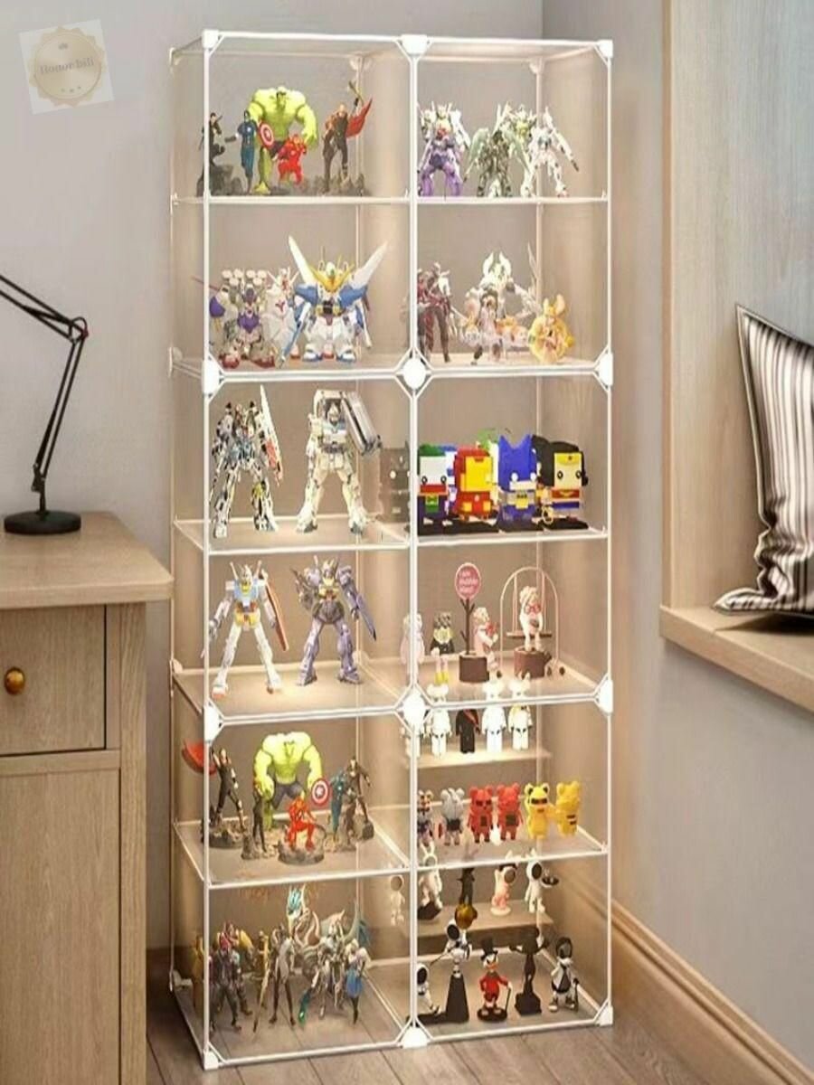 Витрина для фигурок "Домашняя витрина", полипропилен, съемные полки, прозрачная, 32x32 см