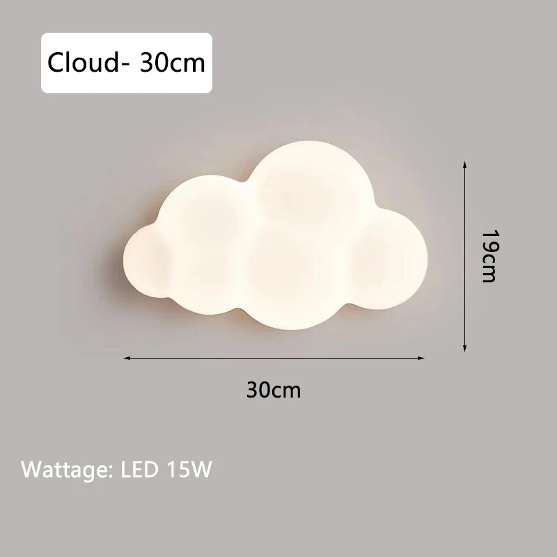 Настенные светильники XIUAN Белые облака для детской 220В, Connect Power Cable, Remote Control, Cloud 30cm, Белый