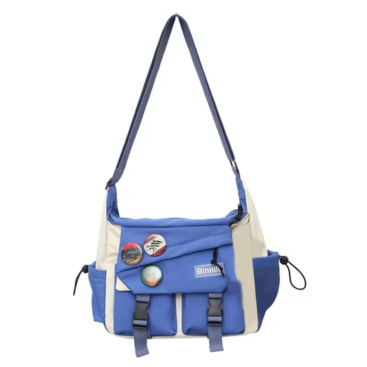 Нейлоновые мешки с поперечным телом для женщин -мессенджера Сумка для девочек школьные сумки молодежные холст сумочки на плечах мешок болзас, синий, SKU00966