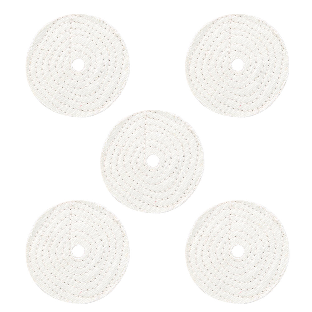 5 шт. тканевых полировальных кругов из хлопка для полировки белых металлических ювелирных изделий и зеркал, абразивный инструмент для полировки 4 дюйма