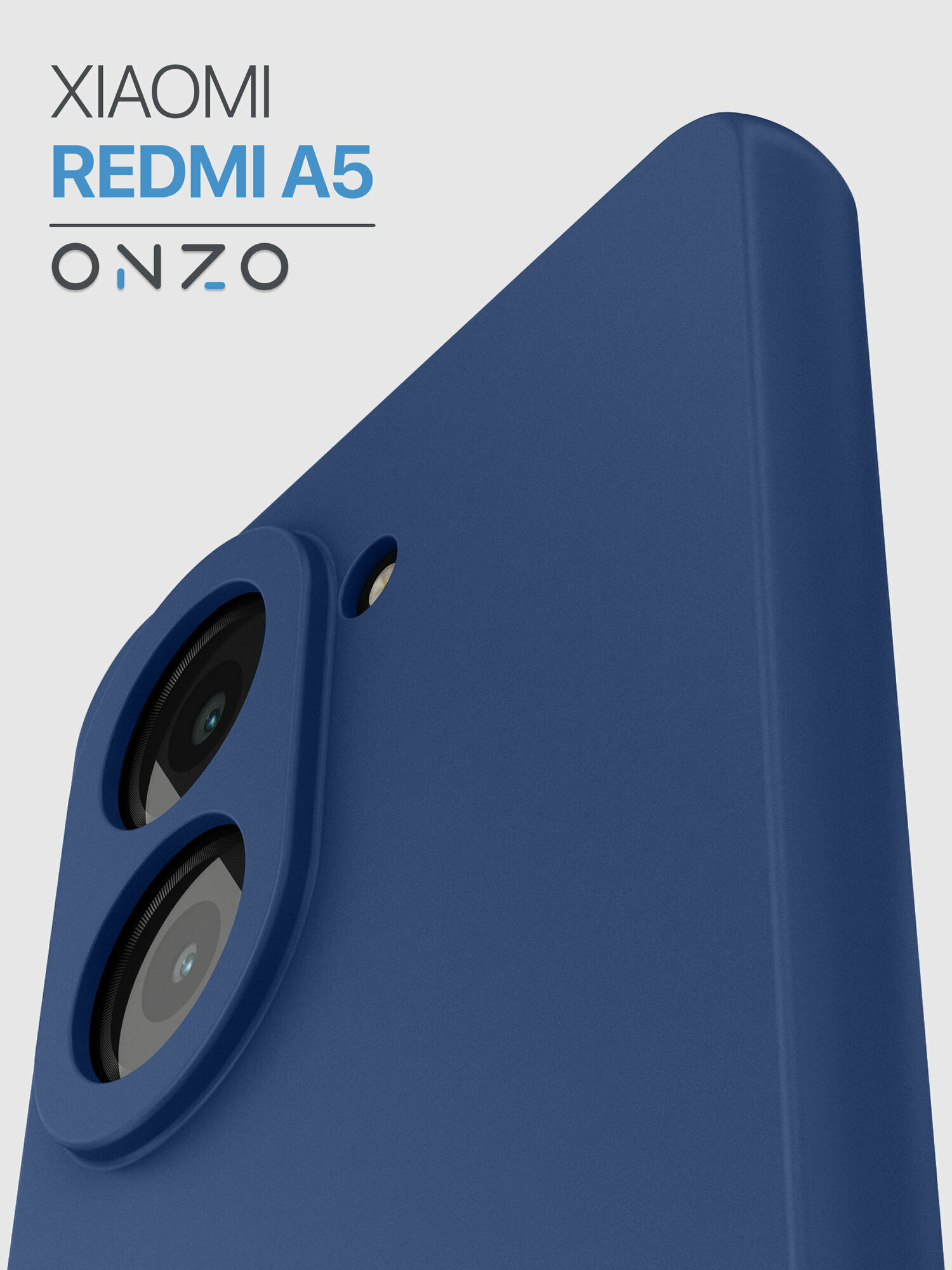 Матовый чехол на Xiaomi Redmi A5 / Редми А5 бампер тонкий, синий