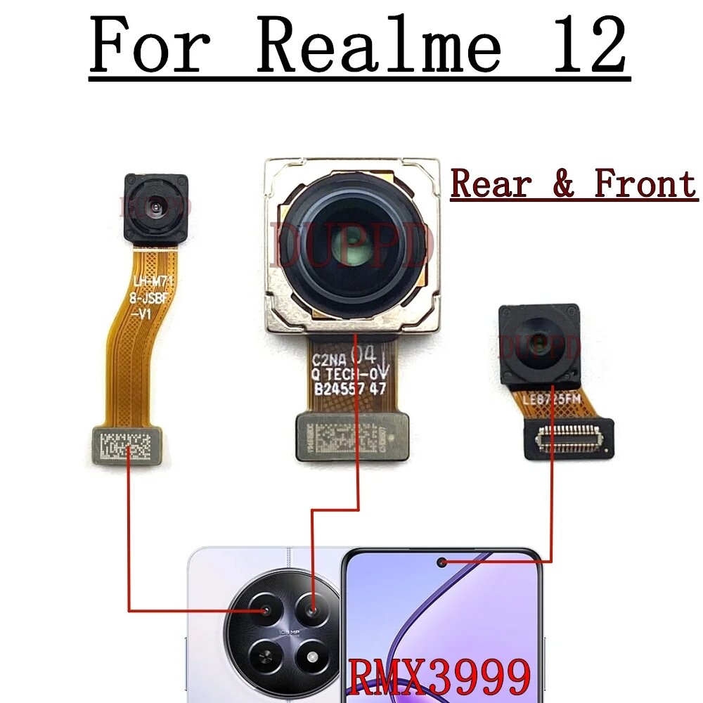Передняя задняя камера для Realme 12, 5G, фронтальная селфи, широкий обратный Realme 12 All Set