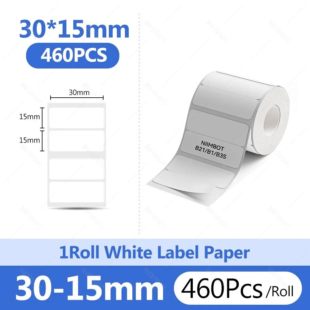 Белые самоклеящиеся этикетки NiiMbot 30x15mm 460шт
