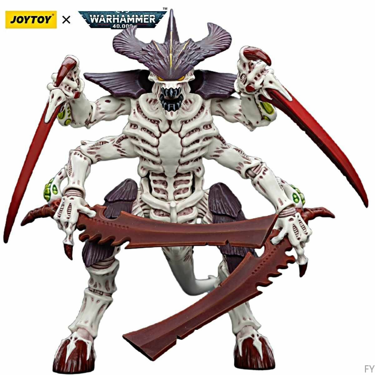 Подвижная фигурка JOYTOY Warhammer 40K 1/18 Тираниды Левиафан флота ульев Воин Тиранидов с костяными мечами Подарочная модель