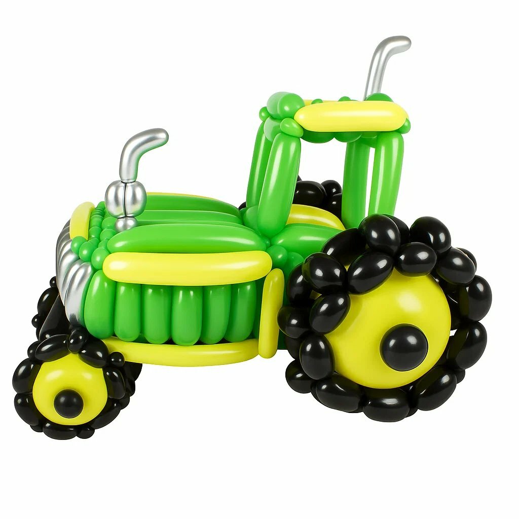 Фигура "Зеленый трактора из шаров для моделирования"