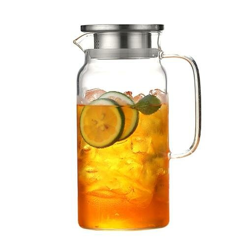 Teapot Glass Tea Maker Large Capacity Heat Resistant Juice Bottles With Removable Made Of Stainless Steel Cover|Teapots