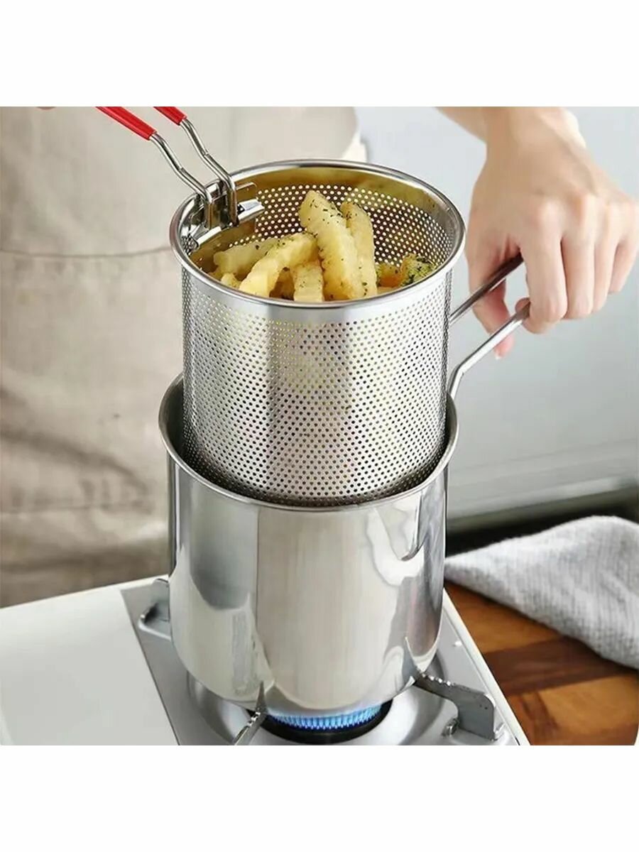 Фритюрница с корзиной и крышкой для дома