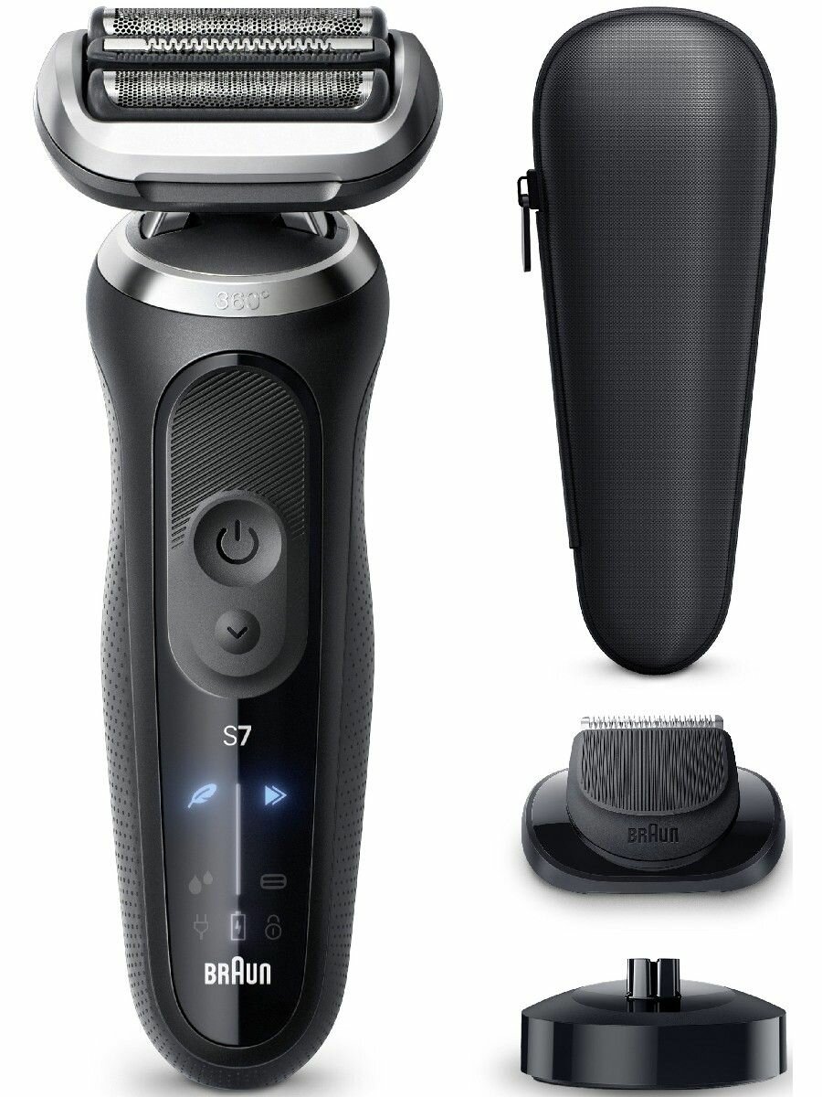 Электробритва Braun 72-N4200cs, сухое и влажное бритье, технология AutoSense, 3 режима бритья, подвижная головка