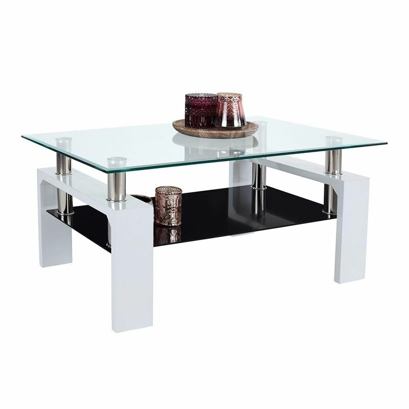 Стеклянный журнальный столик Fish Head с закаленным стеклом Элегантный и прочный дизайн для гостиной