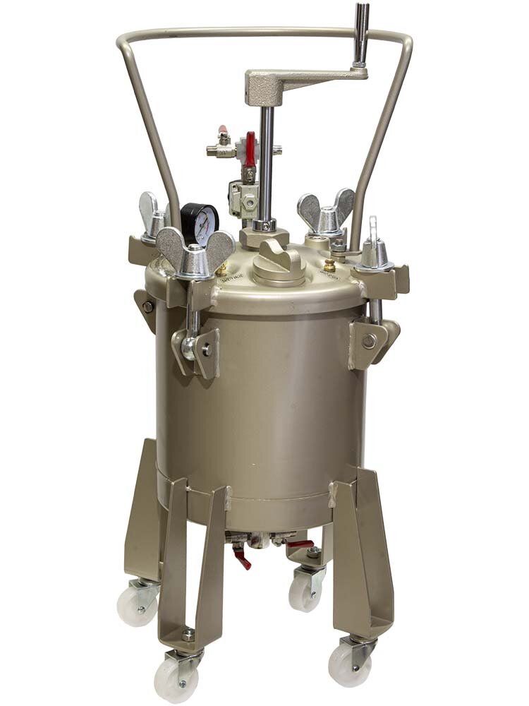 Красконагнетательный бак PIT-10PL PI TOOLS, с ручным перемешиванием для густых составов с нижней подачей, Арт. 1376