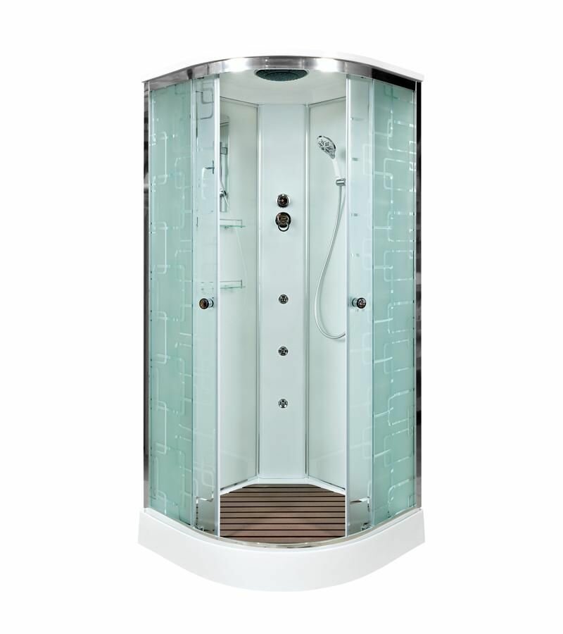 Душевая кабина DTO Mireva 1510 с гидромассажем (100x100), четверть круга