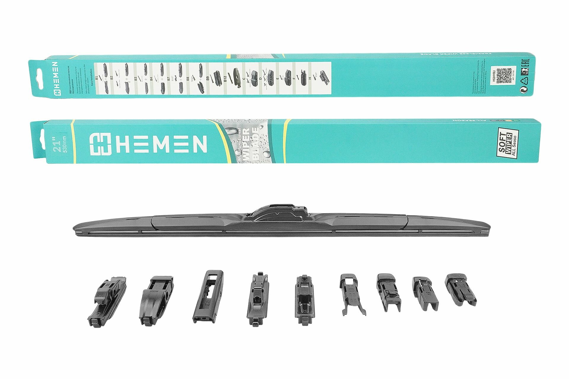 Щётка стеклоочистителя HYBRID HEMEN 530 мм + 10 адаптеров (H53HYBU)