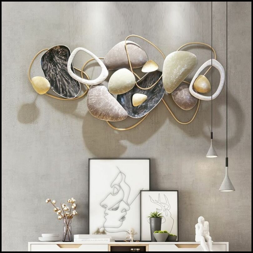 Трехмерное настенное украшение для гостиной и офиса металлическая декоративная панель с абстрактным дизайном, яркими цветами и долговечной текстурой