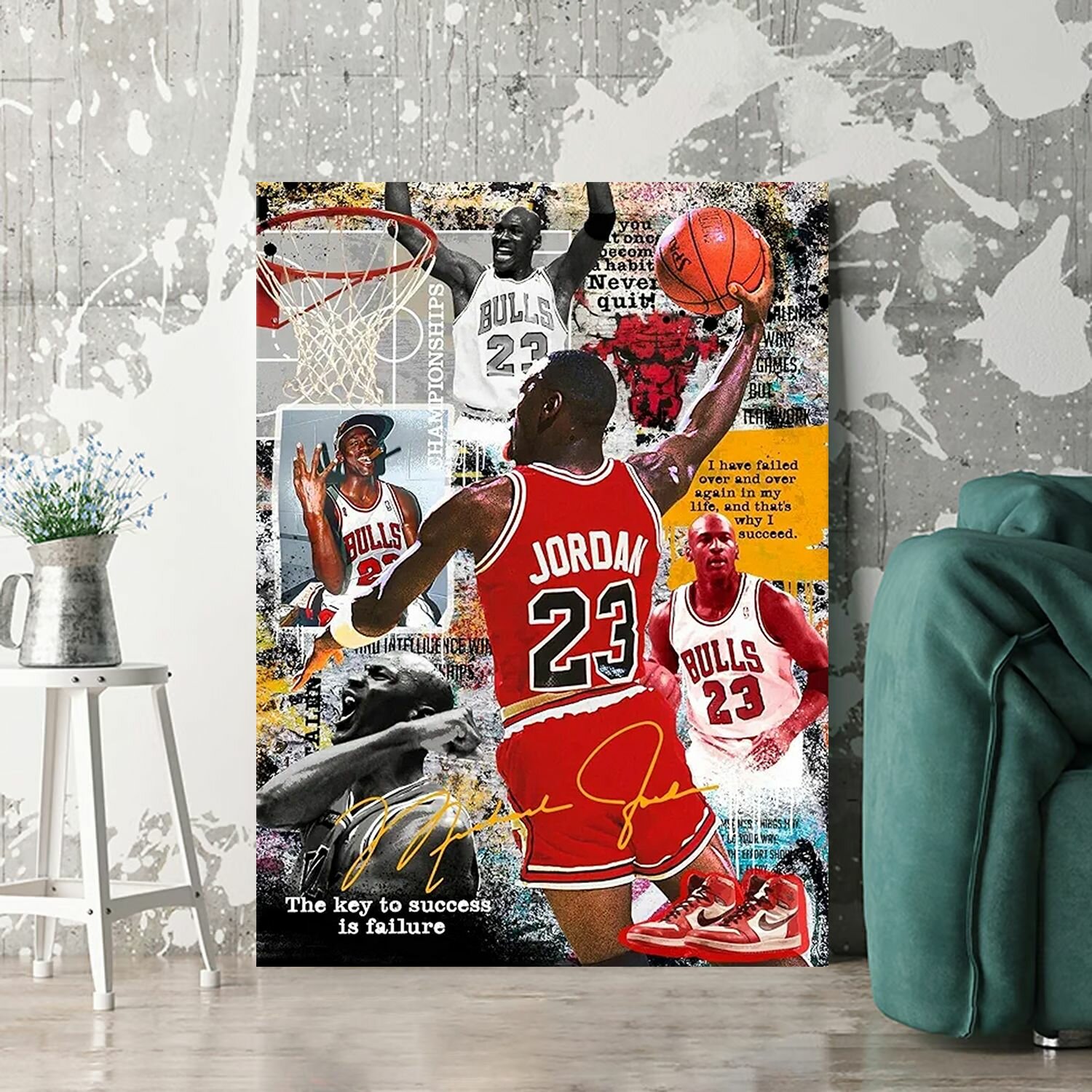 Картина на стену для интерьера - "Легенда баскетбола, баскетбол", 30х40 см.