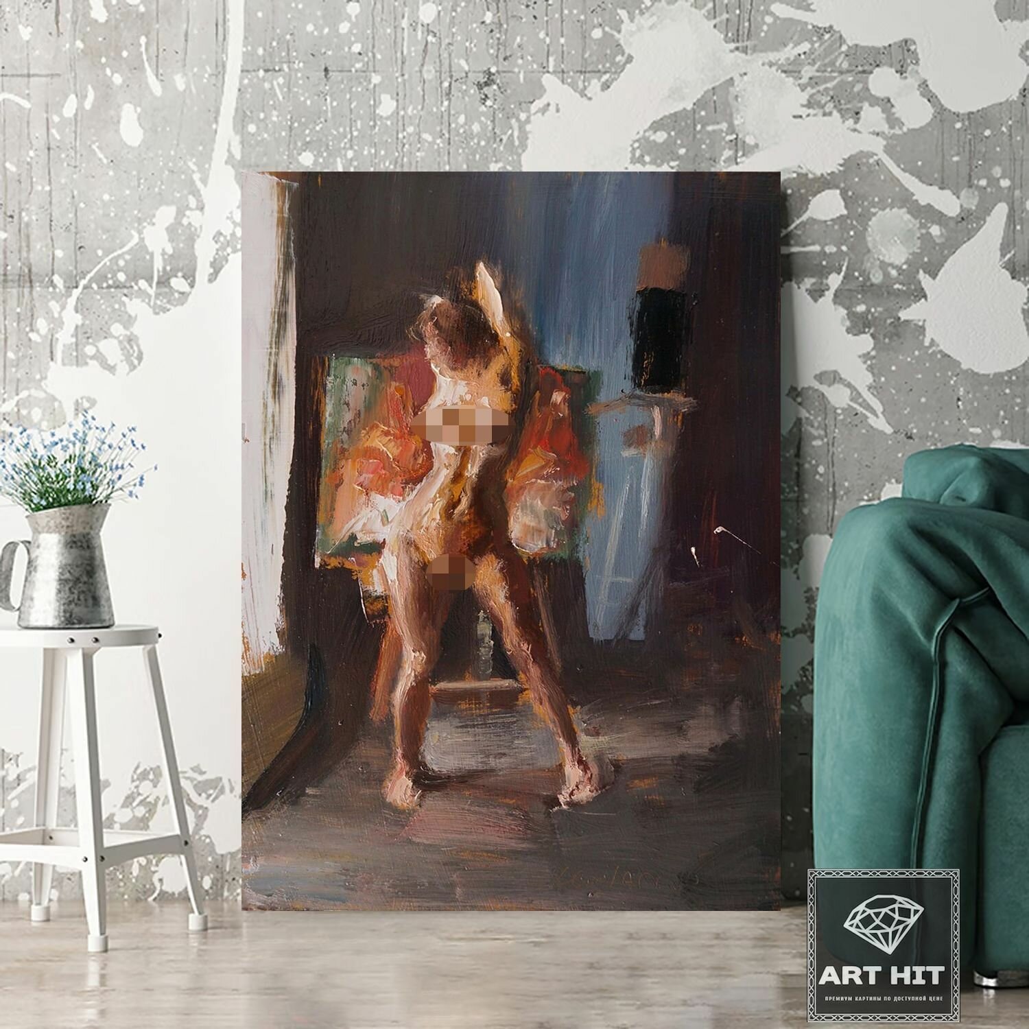 Картина ВсеКартины. тут "Эротика", на подрамнике, холст, 30x40 см