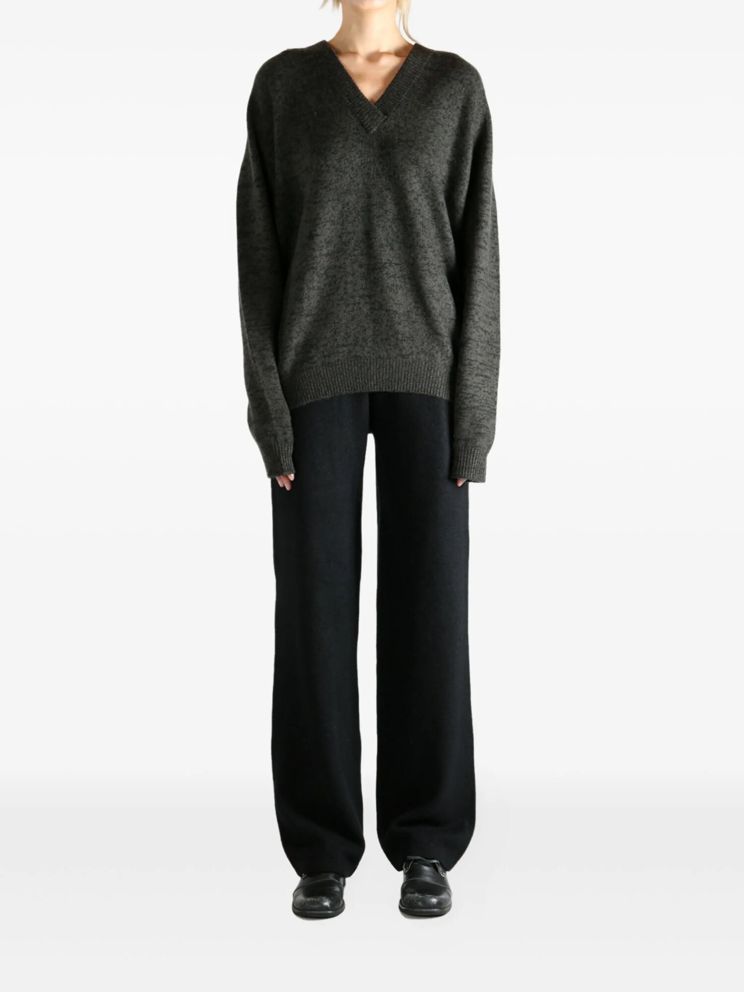 Свитер frenckenberger V-neck mélange sweater, размер 44 — фото 1