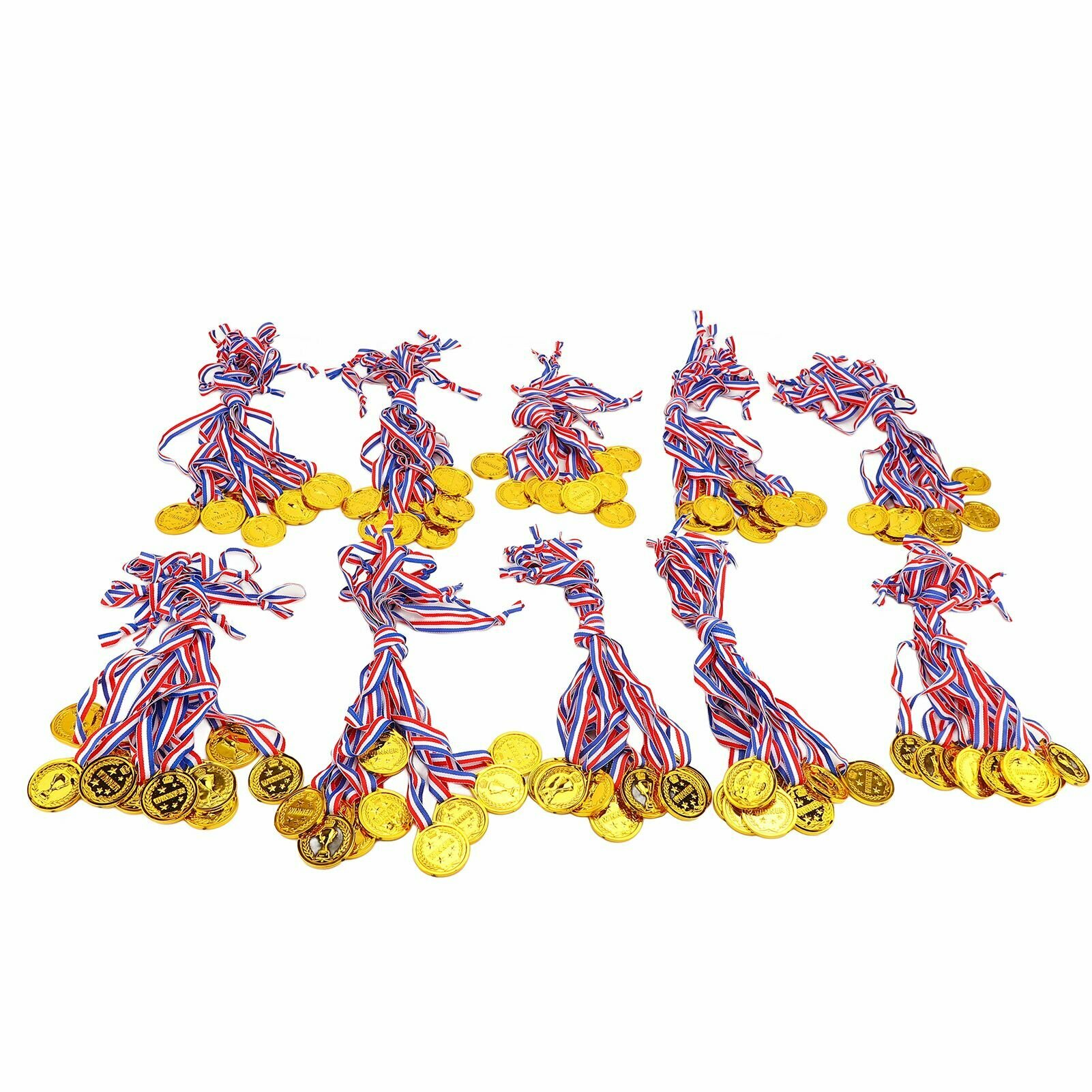 100 пластиковых золотых медалей для наград