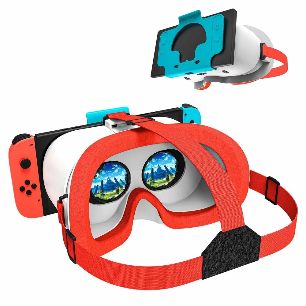 VR-очки, для Nintendo Switch, Switch OLED, регулируемые линзы, белое оголовье