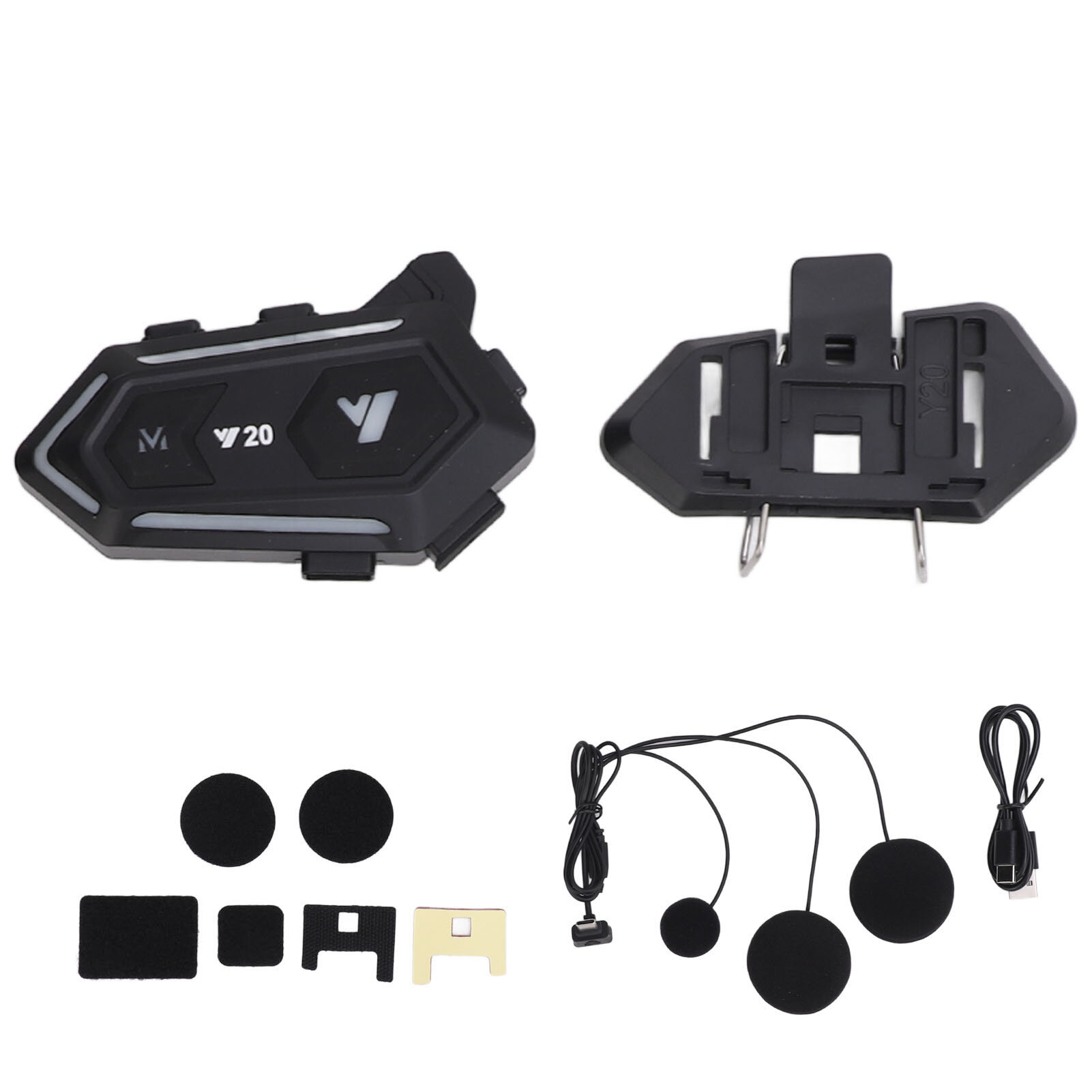 Мотоциклетная гарнитура Bluetooth 5.3 с динамиком USB Type C IPX6, водонепроницаемые наушники Bluetooth, совместимые со всеми шлемами