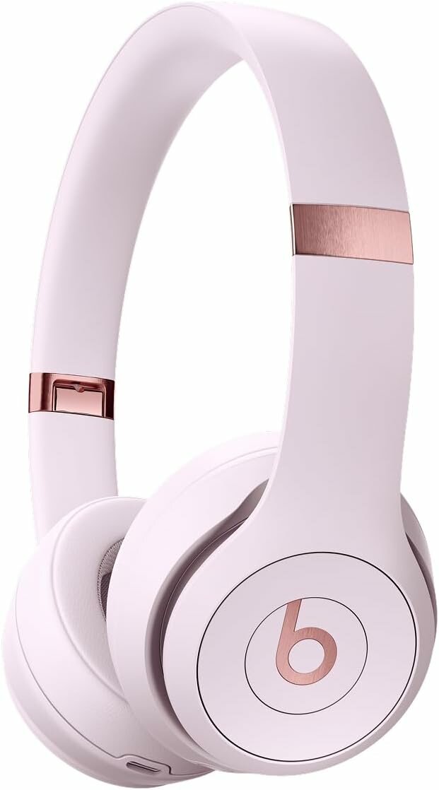 Беспроводные наушники Beats Solo 4 Wireless Cloud Pink, 50 часов работы, Bluetooth 5.3, jack 3.5mm, USB-C, бледно-розовые
