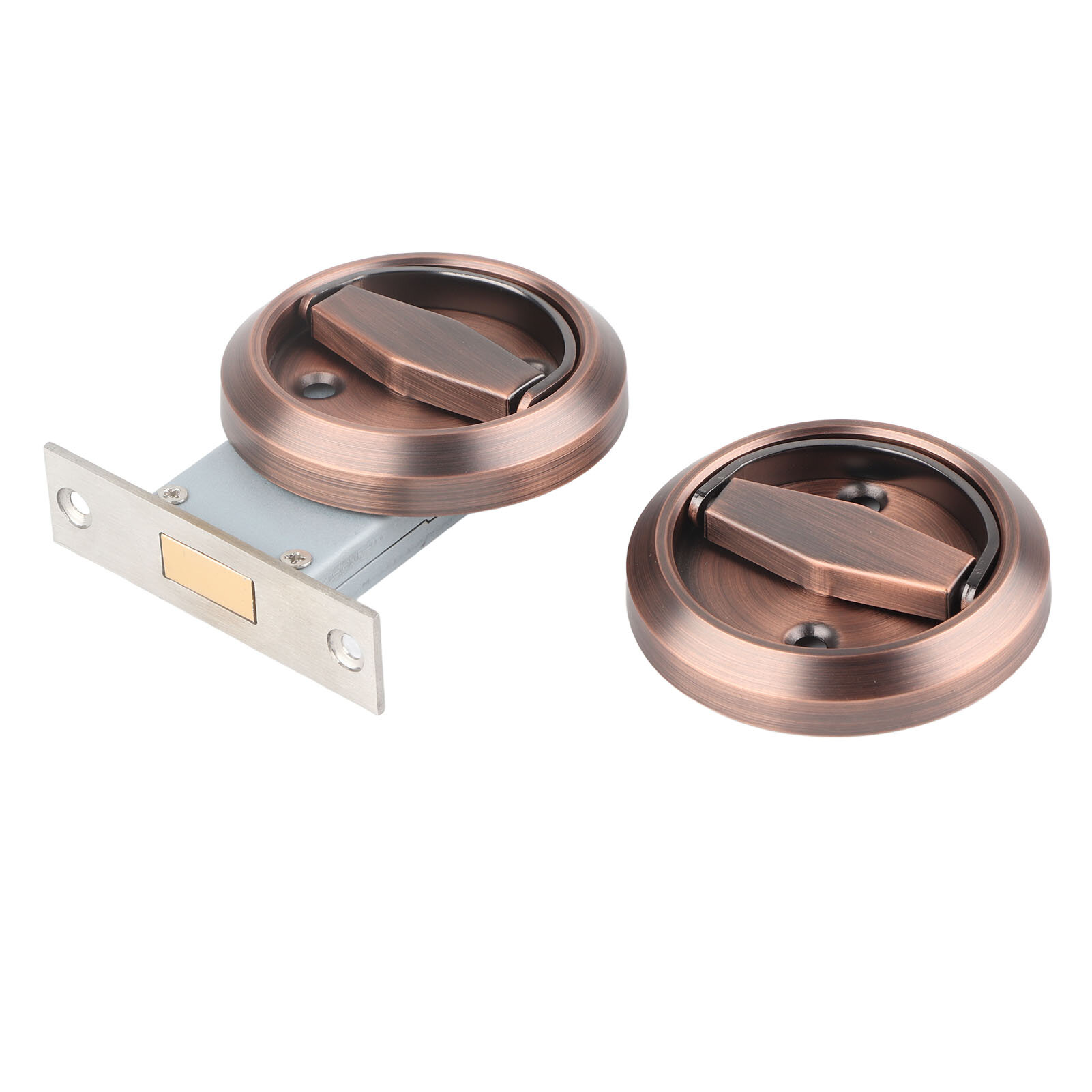 Двухсторонний замок для домашней ванной комнаты, кольцевая ручка из нержавеющей стали 304, аксессуары для дверных замков (красная бронза (с замком))