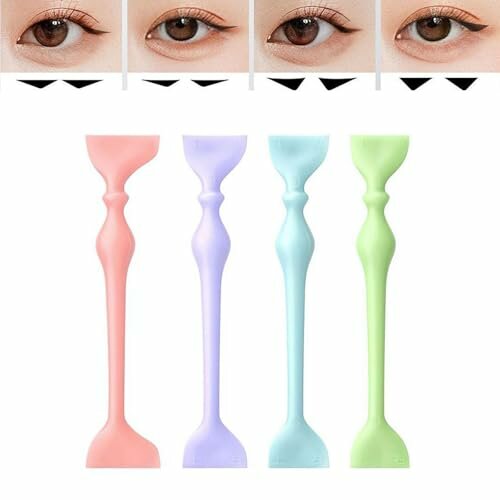 Трафареты для подводки глаз, Двойные головки, Легкий инструмент макияжа глаз с жидкой подводкой, Неразмазывающаяся и водостойкая подводка, Многоразовый набор начинающих