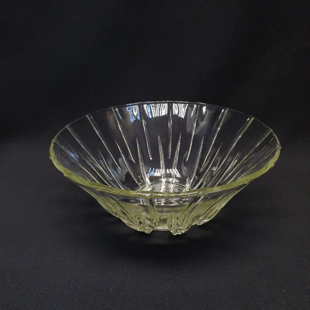 Салатник 25 см, Дятьковский, стекло, высота 10 см. Винтаж, СССР.