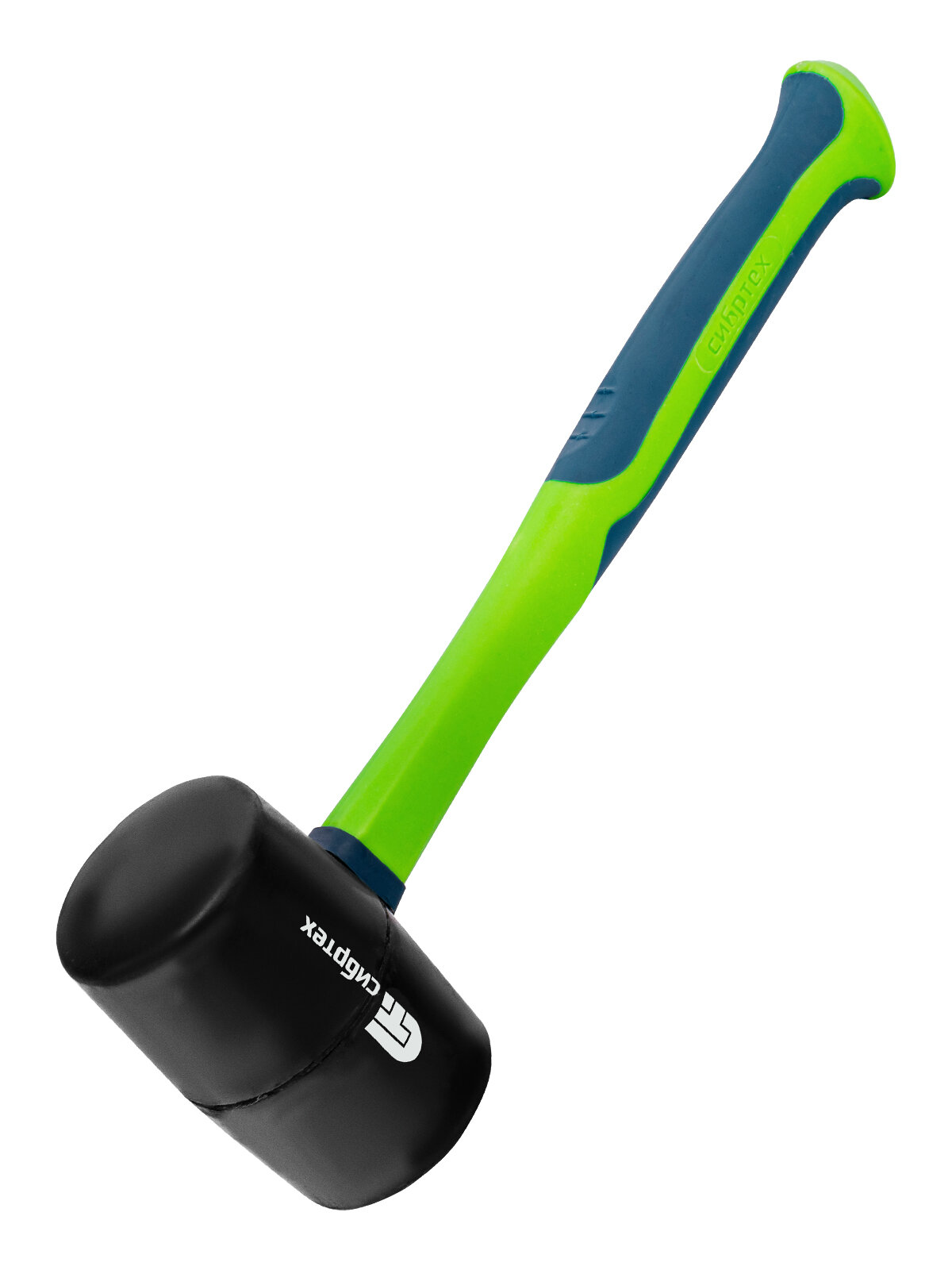 Киянка резиновая 680 г Сибртех, черная резина, обрезиненная фибергласовая рукоятка, для плитки, 11165