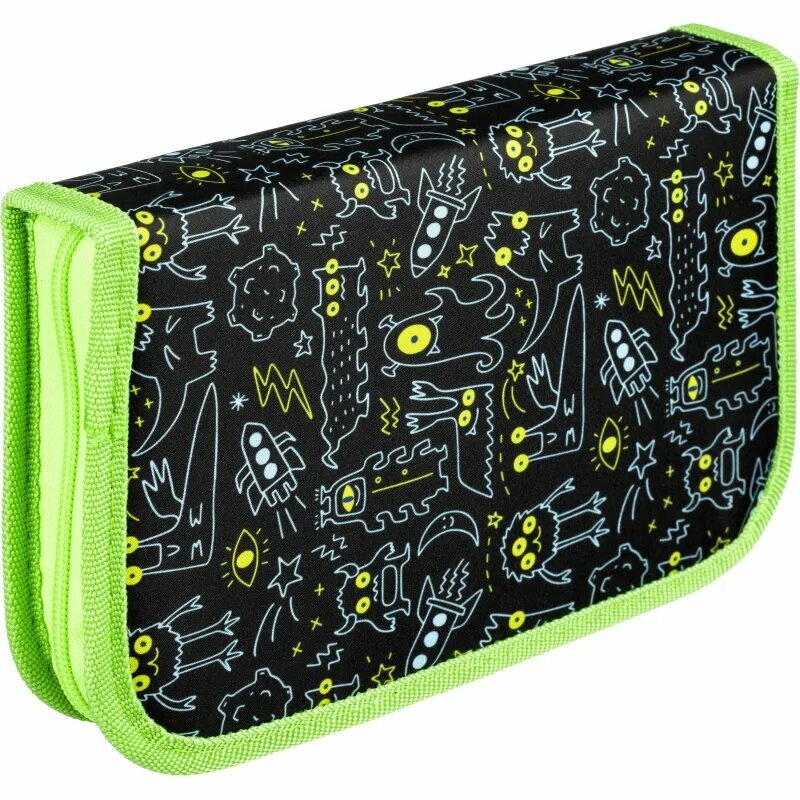 Пенал Комус Класс Cosmo Battle, 1 секц. с косметичкой, 210x140x40мм, ткань 1906121 ПКК1с-21-