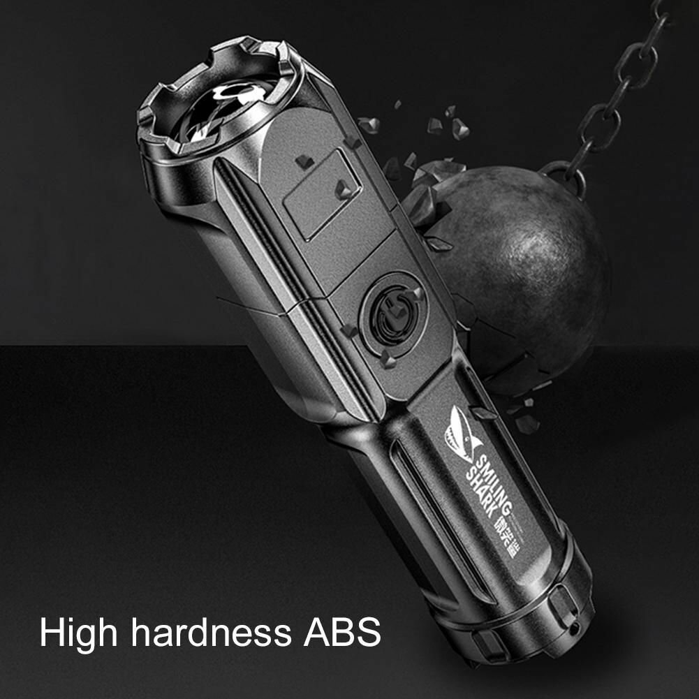 Мощный Ручной светодиодный фонарь Лазерный Ударопрочный тактический прожектор для туризма, С зумом и зарядкой USB