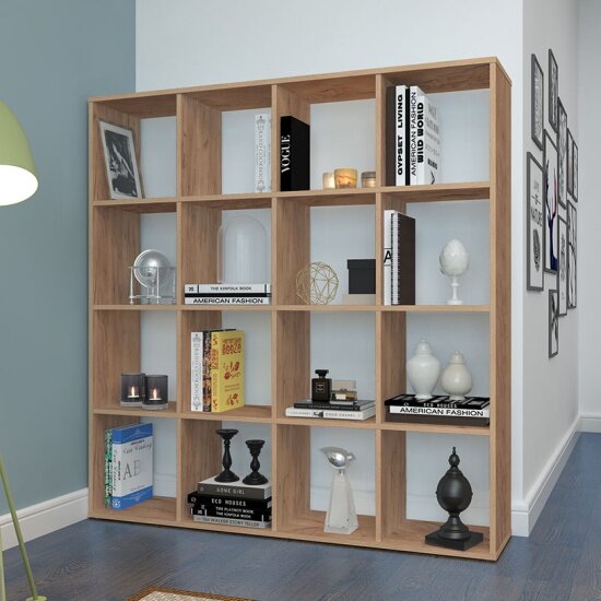 Стеллаж Polini Home Smart Кубический 16 секций, дуб крафт золотой