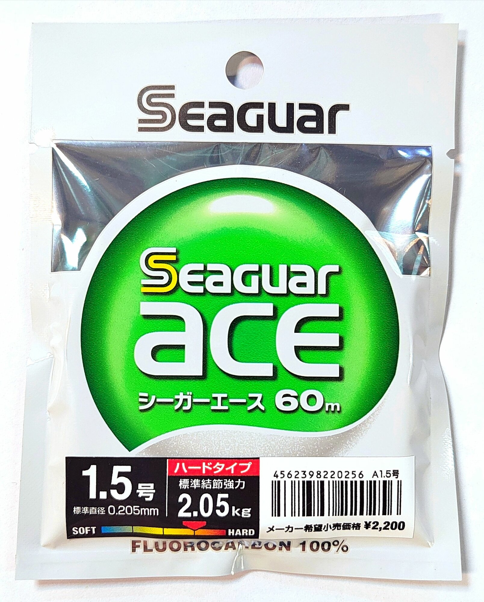 100% Флюорокарбон Seaguar Ace 60м. #1.5 (2,05кг/0,205мм.) белый, прозрачный